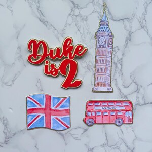 London England Themed Cake Toppers Charms Set - Etsy