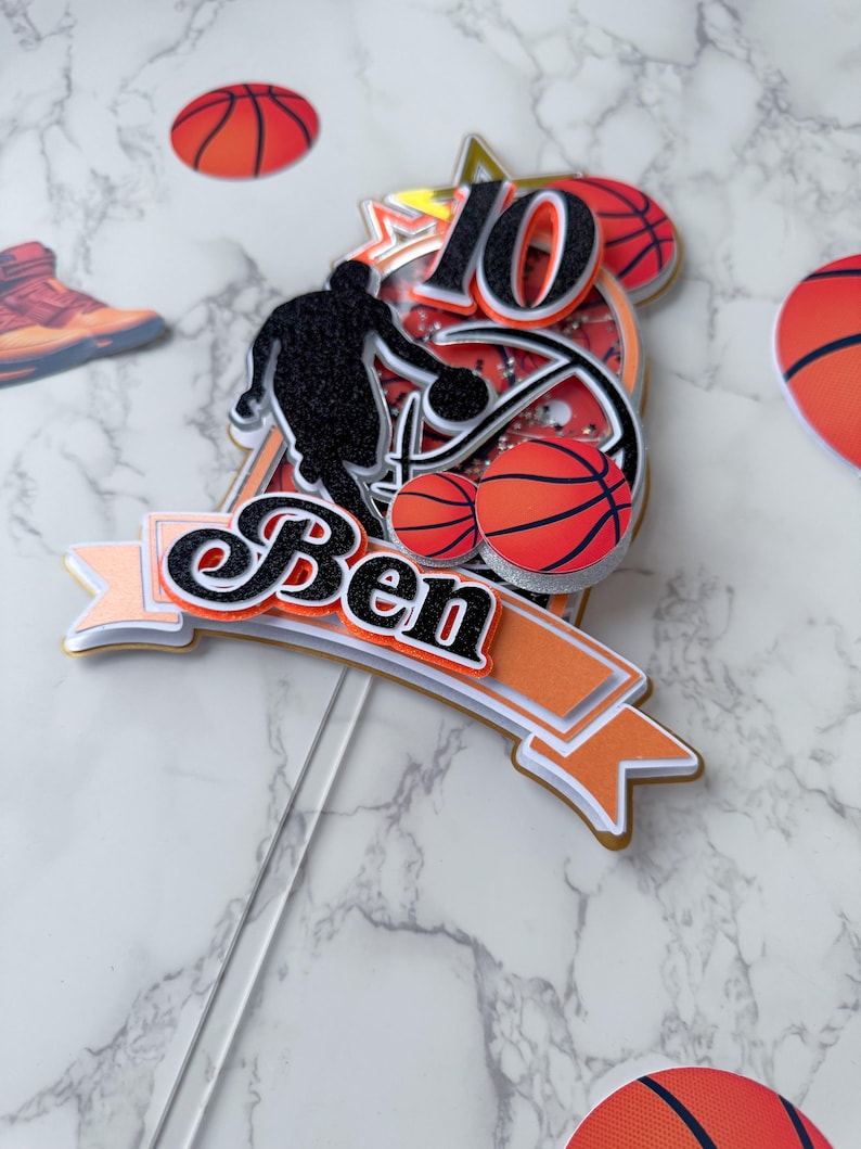 Basketball Birthday Cake Topper, Basketballer Birthday Cake Topper ...