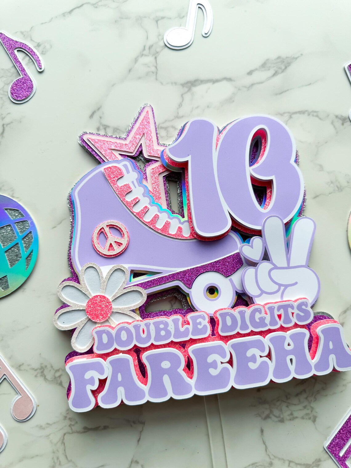 Double Digits Groovy Cake Topper - Etsy