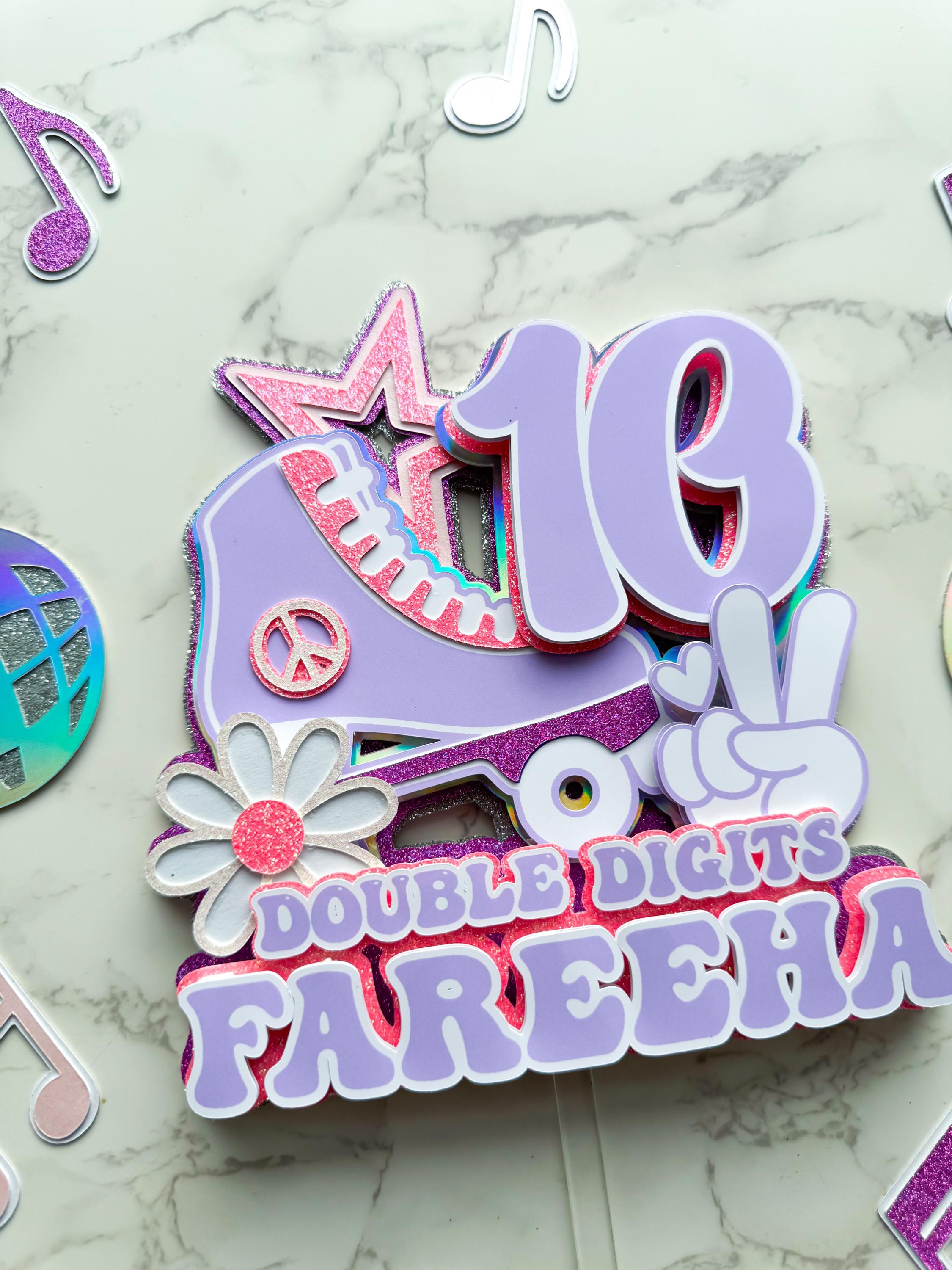 Double Digits Groovy Cake Topper - Etsy