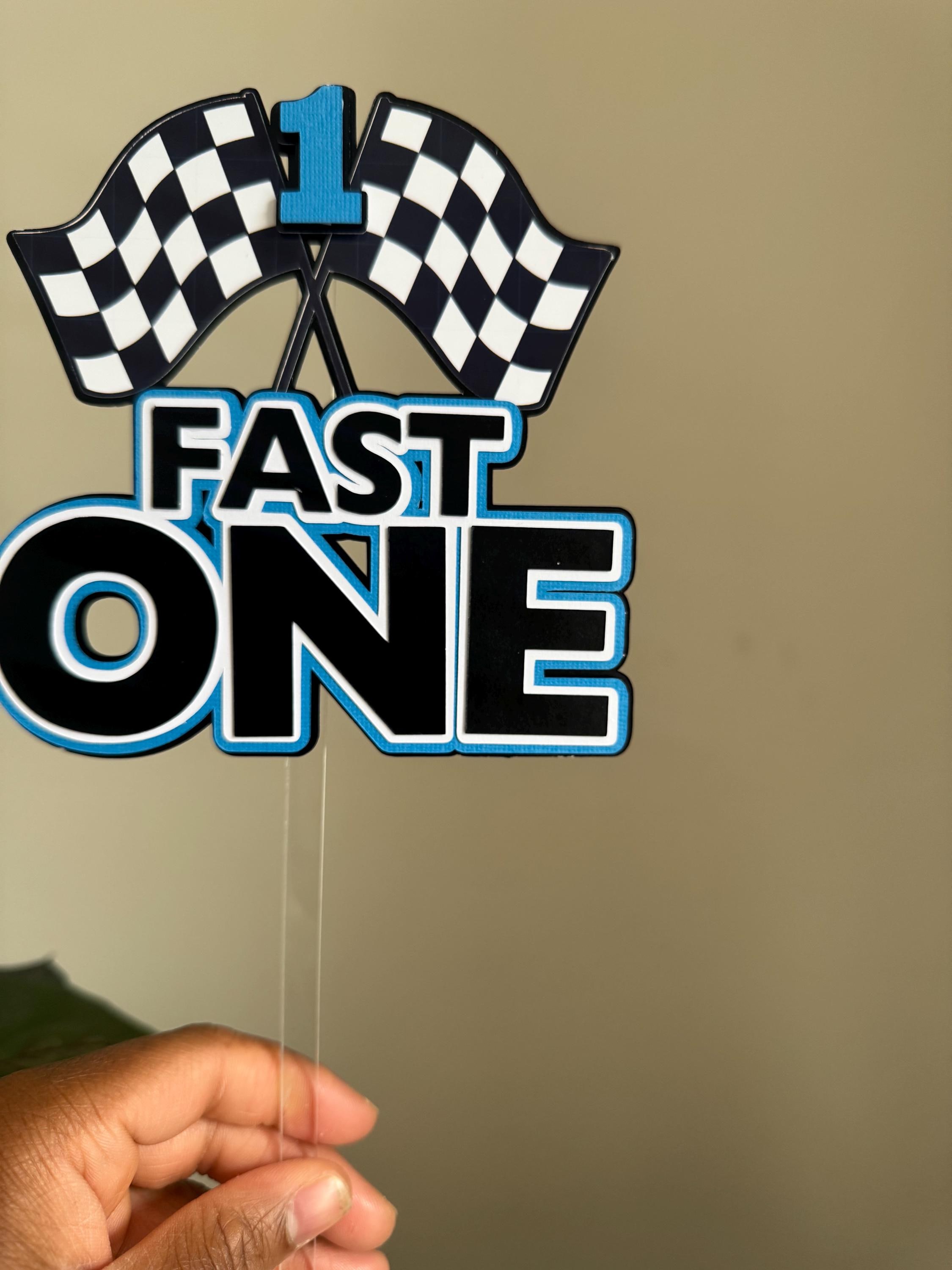 Fast One Birthday Cake Topper: Racing Theme Party - Etsy