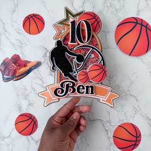 Basketball Birthday Cake Topper, Basketballer Birthday Cake Topper ...