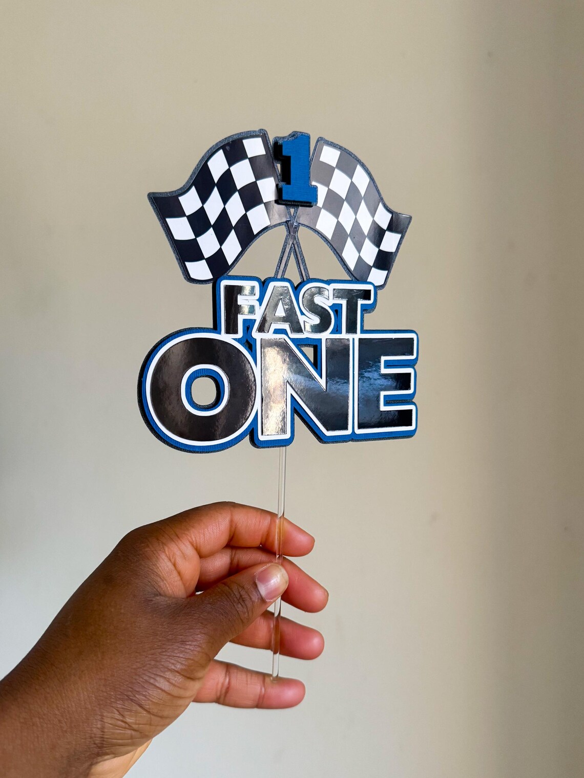 Fast One Birthday Cake Topper: Racing Theme Party - Etsy