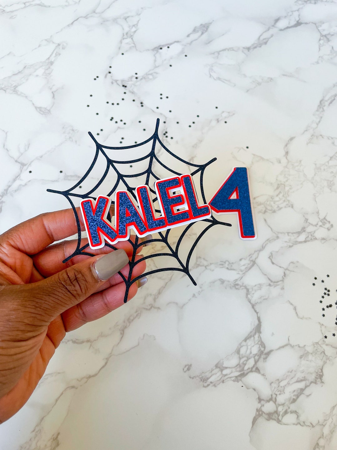Spider Web Cake Topper Set - Etsy