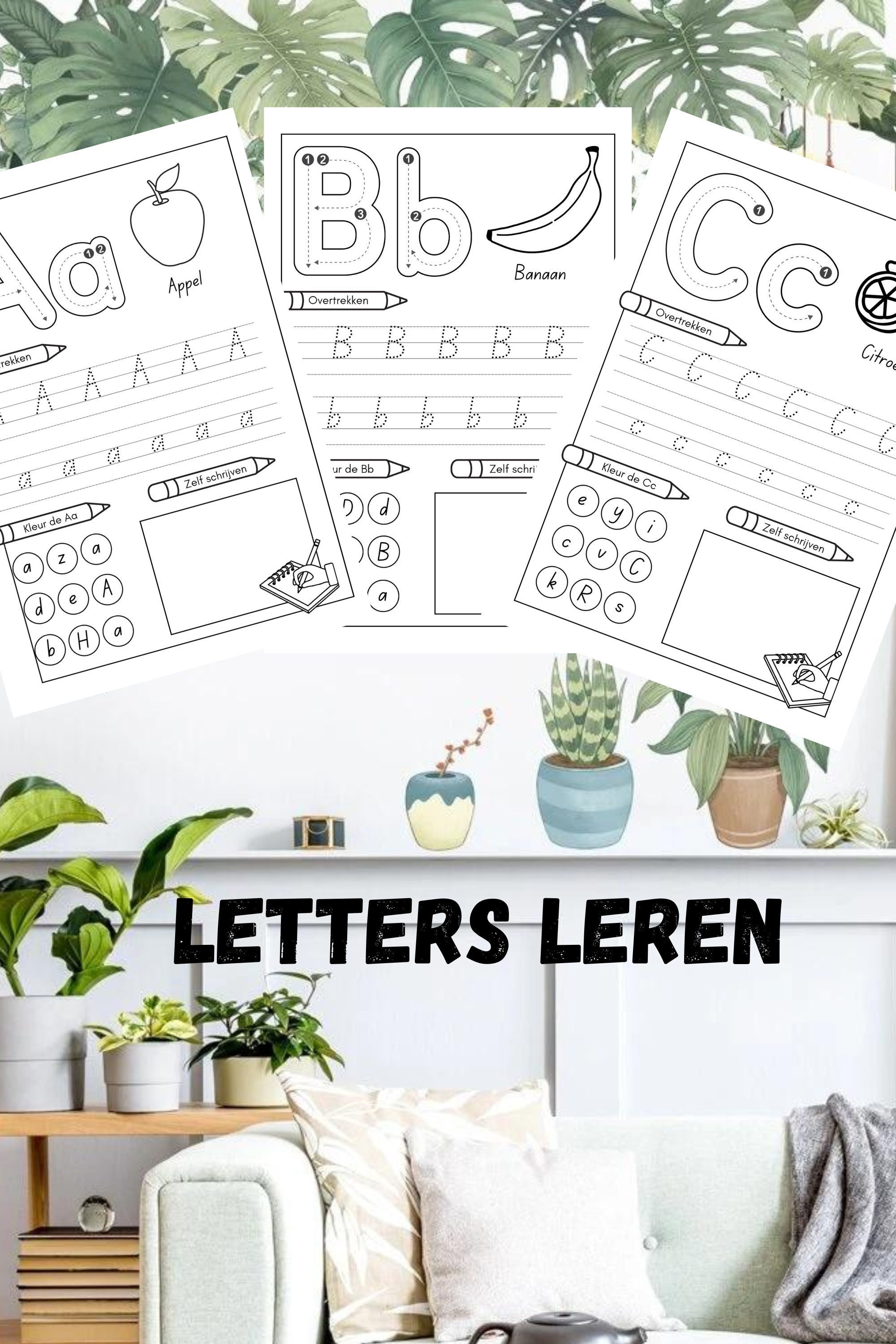 Makkelijke letters leren van A tot Z Alfabet schrijven werken Leerzaam ...