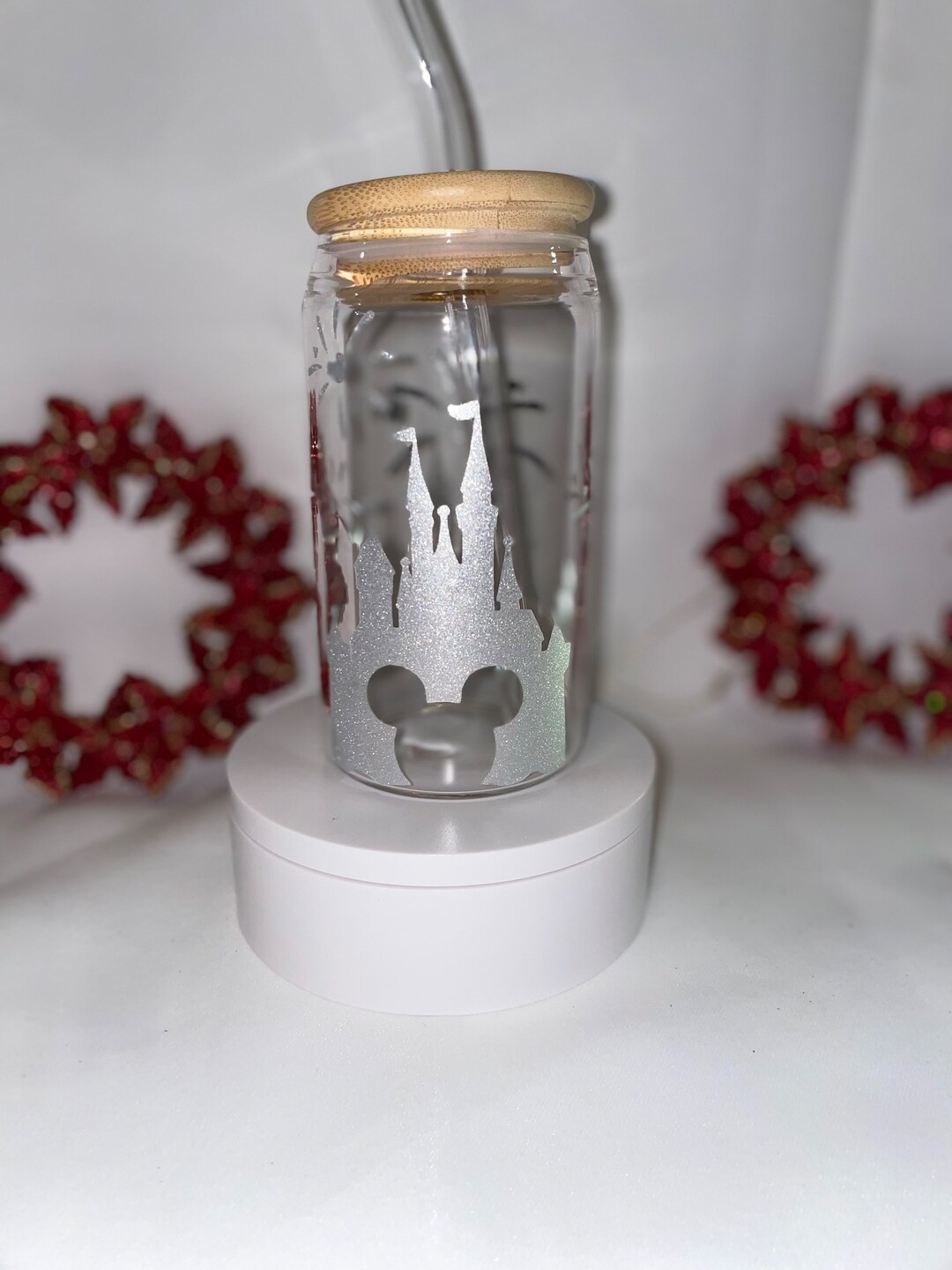 Disney Castle Mickey Mouse Head Glass Coffee Cup.. Iced Coffee - Etsy