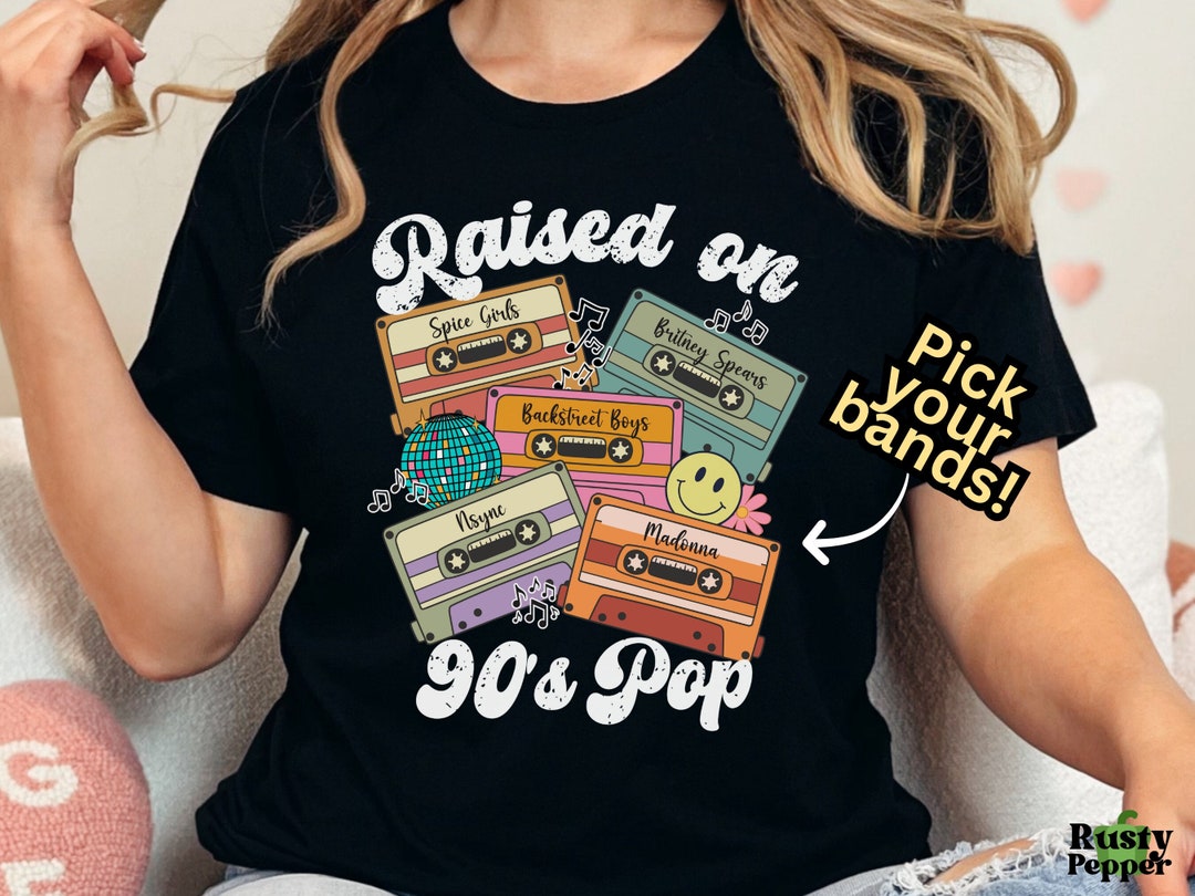 Raised on Custom Pop Rock Music Retro Cassette Tape Shirt, Personalized ...