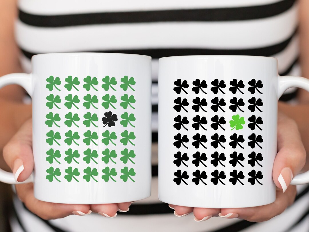 Lucky Clover Coffee Mug St Patricks Day Mug Four Leaf Clover - Etsy