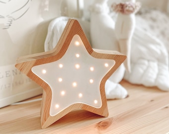 Wooden Star Light - Etsy