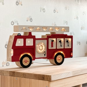 Fire Truck Lamp, Night Light Lamp, Nachtlicht Feuerwehrauto, Feuerwehr ...