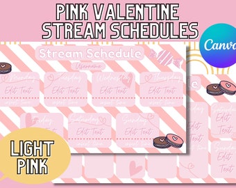 Cute Pink Starry Sky Twitch Stream Schedule Weekly Template - Etsy