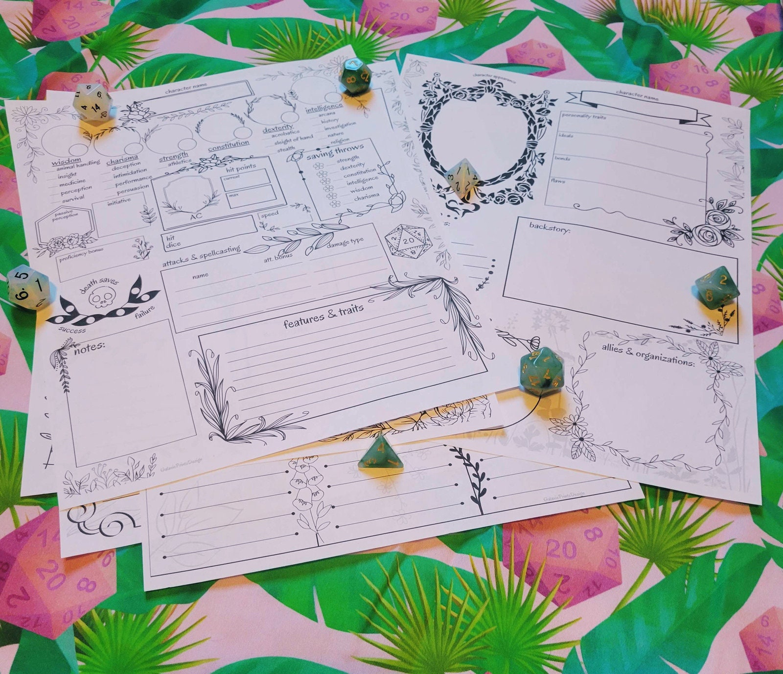 Nature Inspired Character Sheet - Etsy