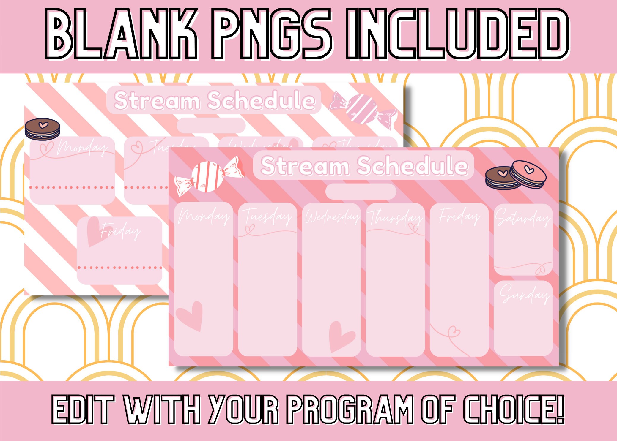 Cute Pink Twitch Stream Weekly Schedule - Etsy