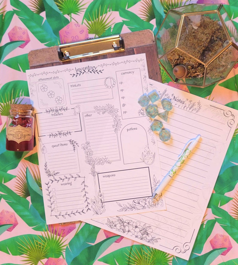 Nature Inspired Character Sheet - Etsy