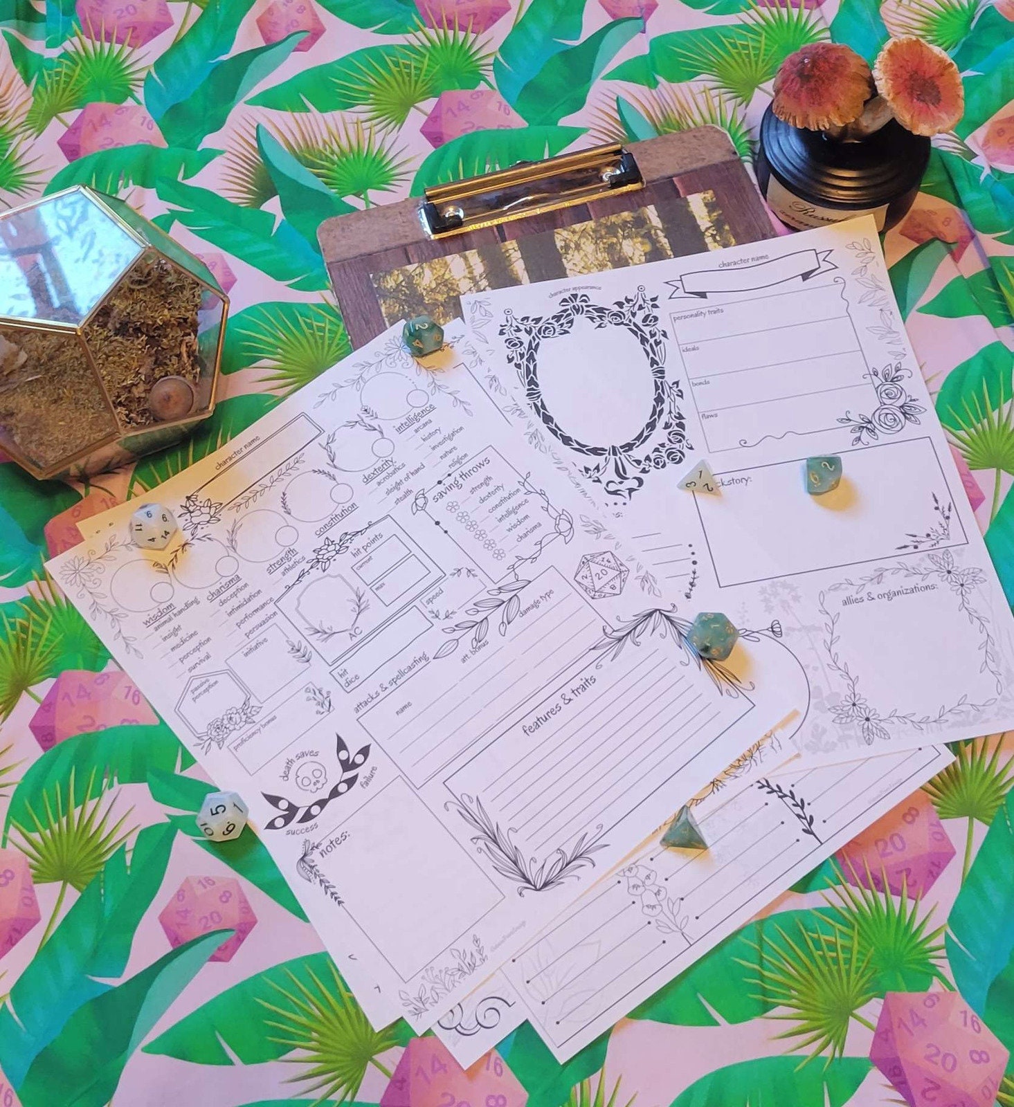 Nature Inspired Character Sheet - Etsy