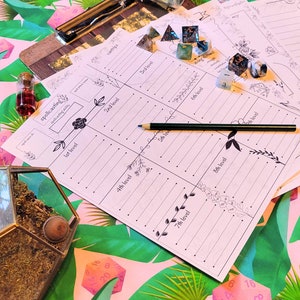 Nature Inspired Character Sheet - Etsy