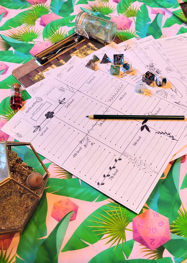 Nature Inspired Character Sheet - Etsy