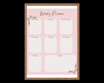 Weekly Planner Printable, INSTANT DOWNLOAD, Monday Start, Weekly ...