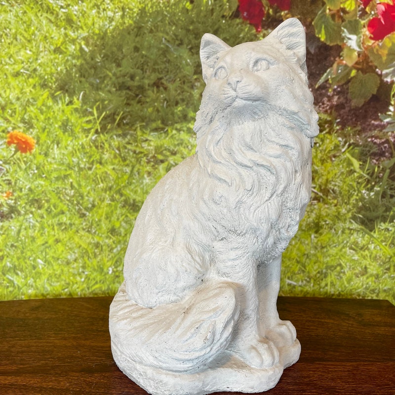 Cast Stone Cat Statues - Etsy