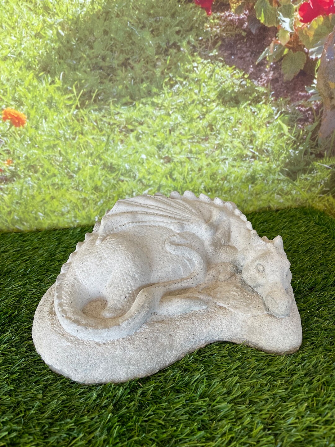 Resting Dragon Statue - Sterling Statuary | Handmade Brand New Solid ...