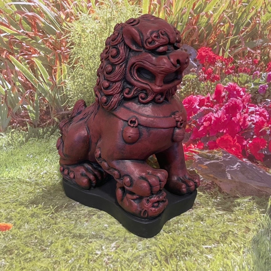 Foo Dog Female - Sterling Statuary | Handmade Brand New Solid Concrete ...