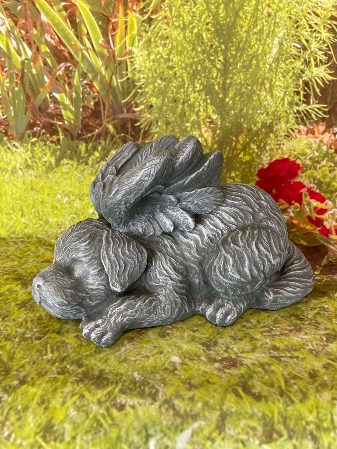 Angel Dog Statue Sterling Statuary Handmade Brand New Solid Concrete ...