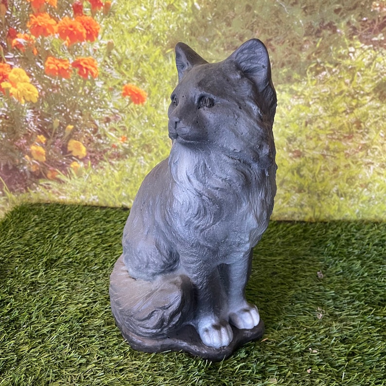 Dark Grey Cat Statue - Sterling Statuary | Handmade Brand New Solid ...