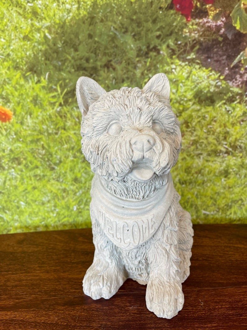 Yorkie welcome Statue Sterling Statuary Handmade Solid - Etsy