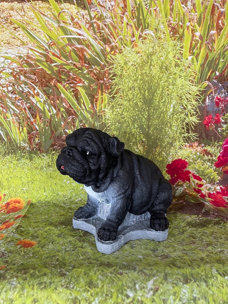 Bulldog Garden Statue - Sterling Statuary | Handmade Solid Concrete ...