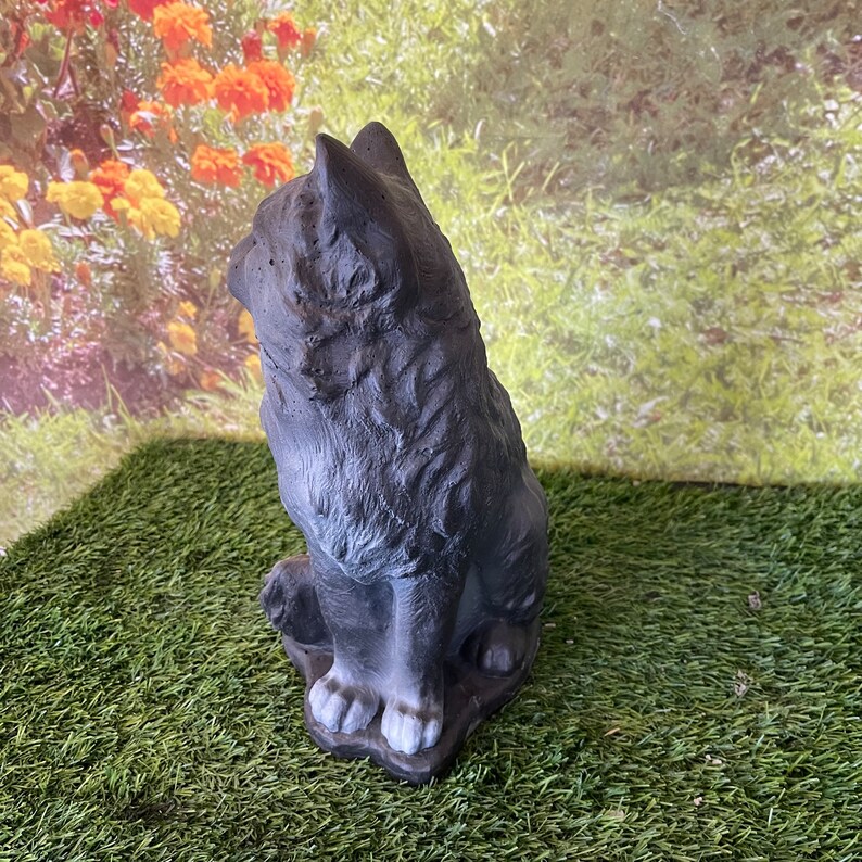 Dark Grey Cat Statue - Sterling Statuary | Handmade Brand New Solid ...