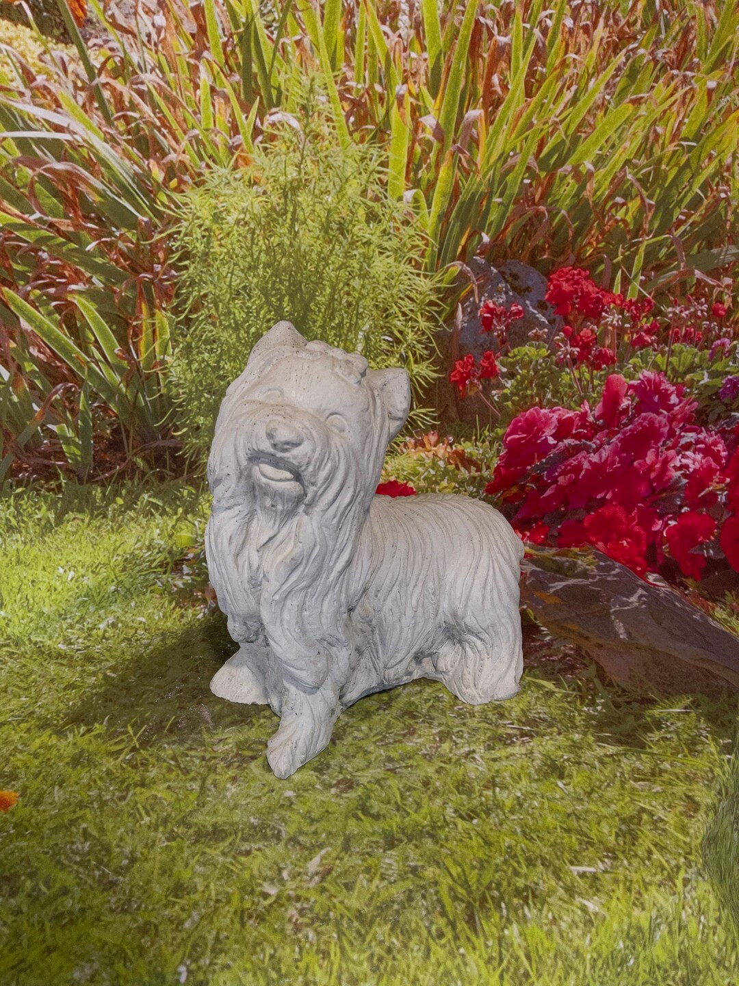 Shih Tzu Garden Statue - Sterling Statuary | Handmade Solid Concrete ...