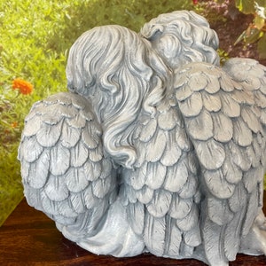 Kissing Angels Statue - Sterling Statuary | Handmade Solid Concrete ...