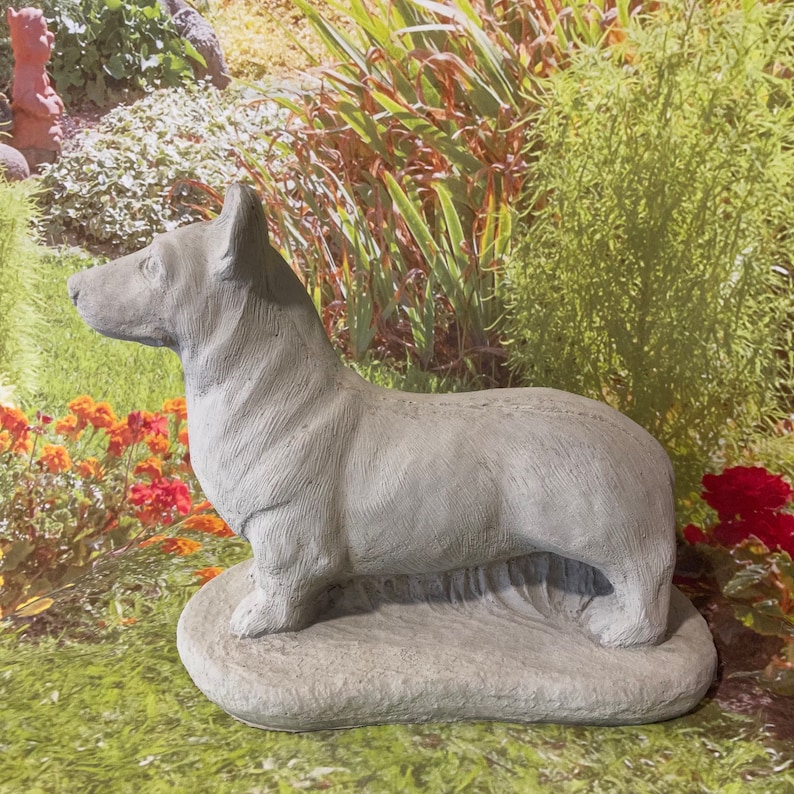 Corgi Garden Statue Sterling Statuary Handmade Solid - Etsy