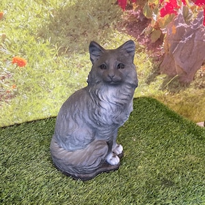 Dark Grey Cat Statue - Sterling Statuary | Handmade Brand New Solid ...