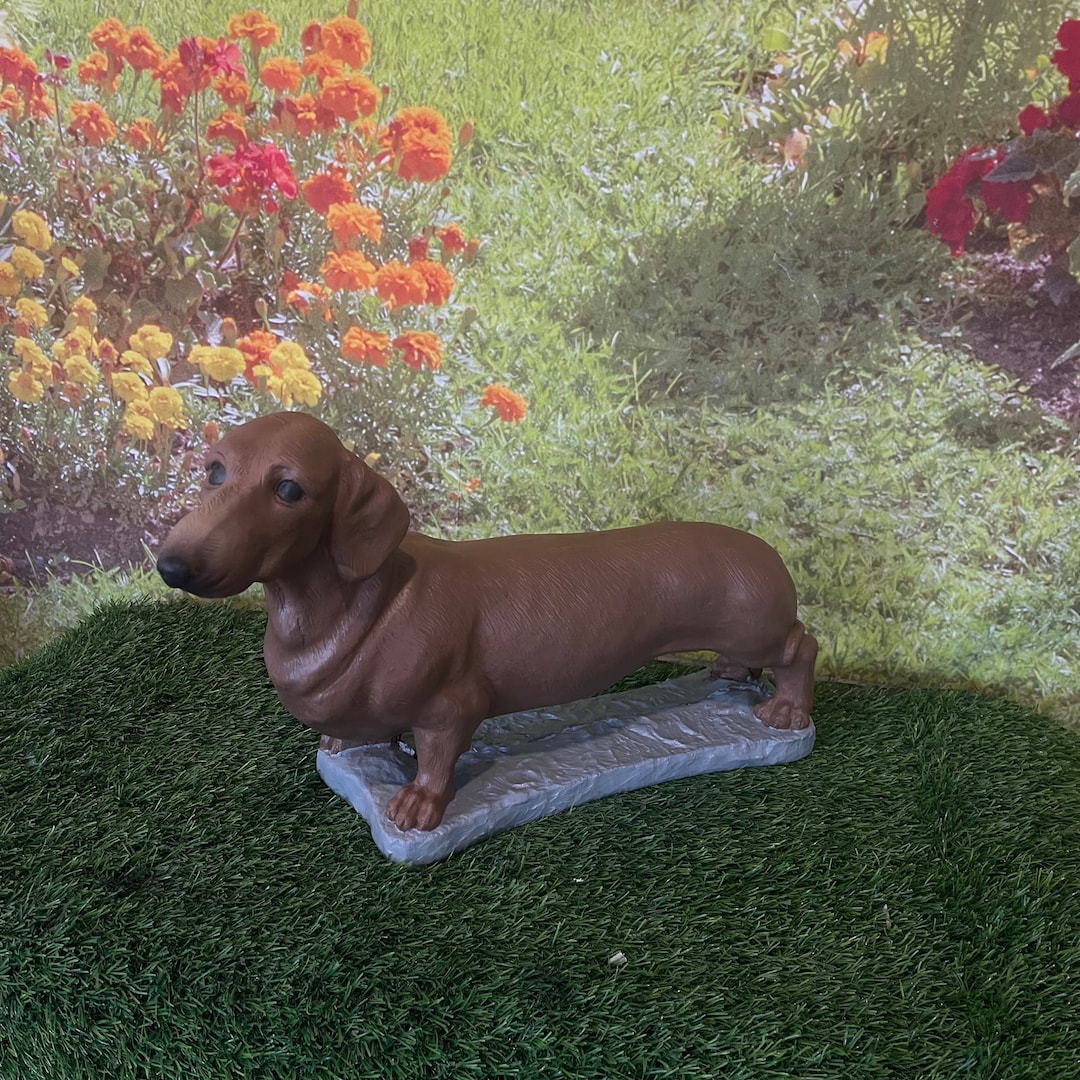 Brown Dachshund "weiner Dog" Garden Statue - Sterling Statuary ...