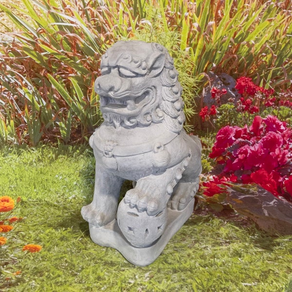 Concrete Foo Dog Statues - Etsy