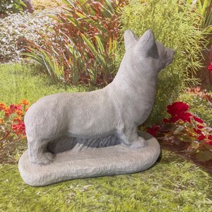 Corgi Garden Statue - Sterling Statuary | Handmade Solid Concrete ...