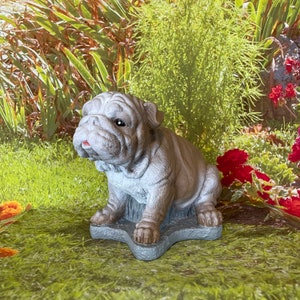 Bulldog Statue - Sterling Statuary | Handmade Solid Concrete Garden ...