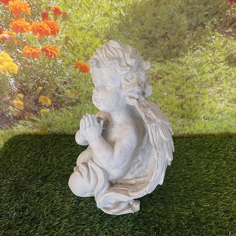 Prayer Angel Statue - Sterling Statuary | Handmade Solid Concrete ...