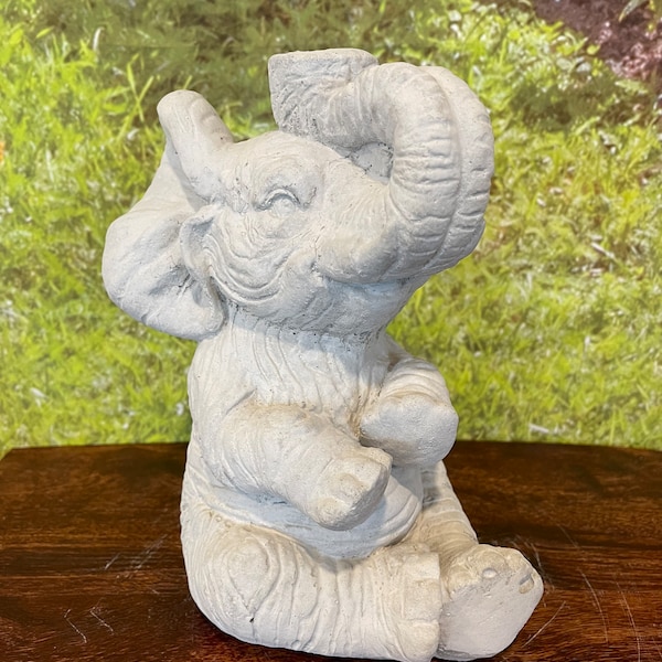 Large Concrete Elephant Garden Statue - Etsy