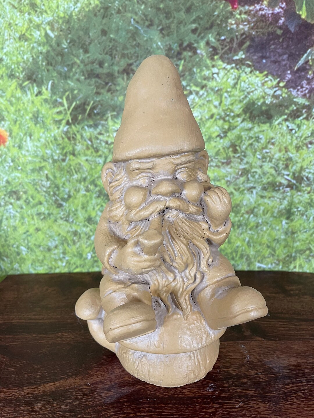 Sitting Gnome Statue - Sterling Statuary | Handmade Brand New Solid ...