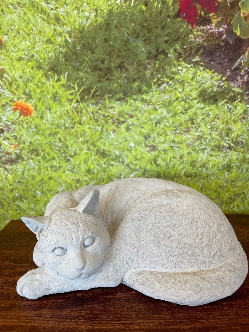Sleeping Cat Statue sterling Statuary Handmade Solid - Etsy