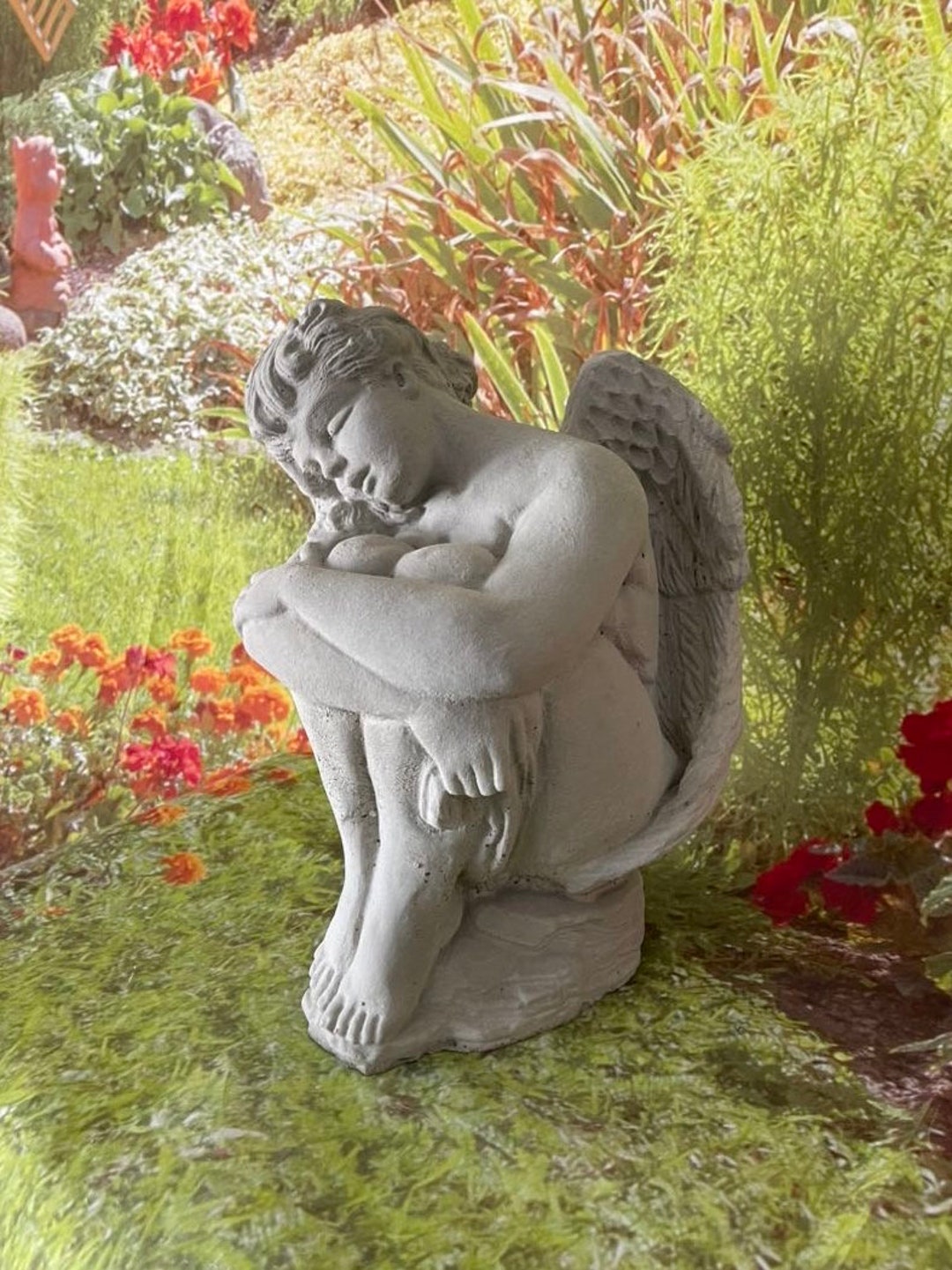 Large Sitting Angel Statue - Sterling Statuary | Handmade Brand New ...