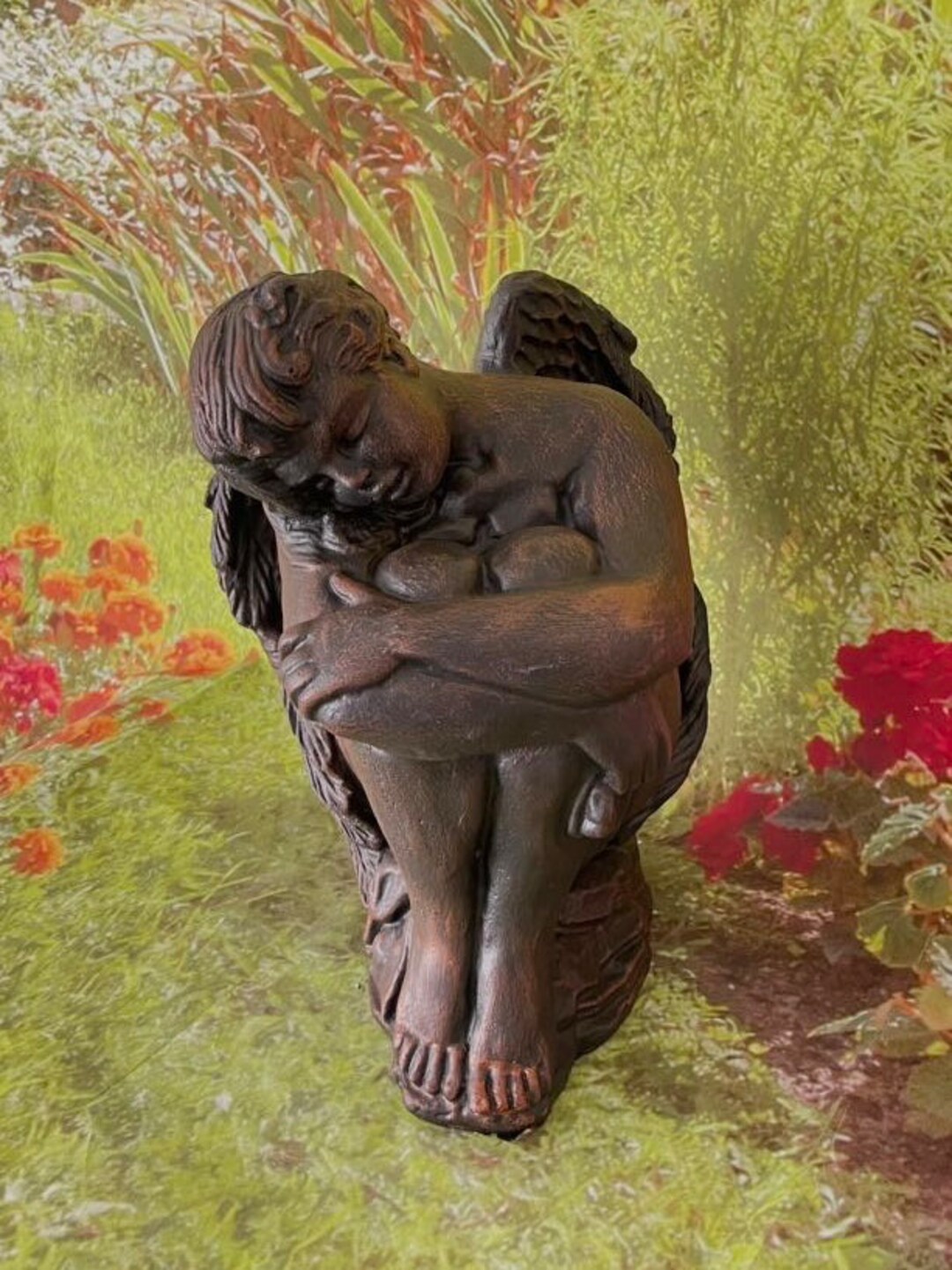 Sitting Angel Statue - Sterling Statuary | Bronze Copper Handmade Brand ...