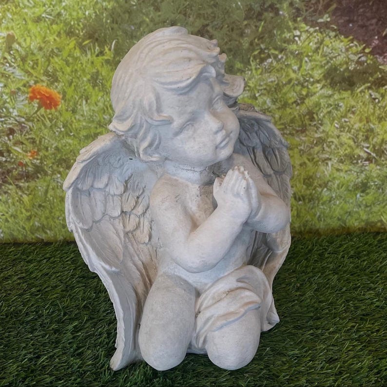 Prayer Angel Statue - Sterling Statuary | Handmade Solid Concrete ...