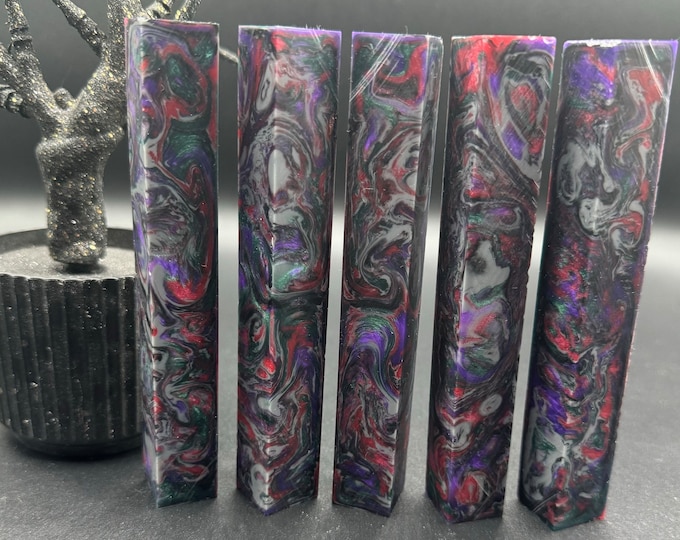 Ursula Design, Pen Turning Blanks, Alumilite Resin, Black, Dark Purple ...