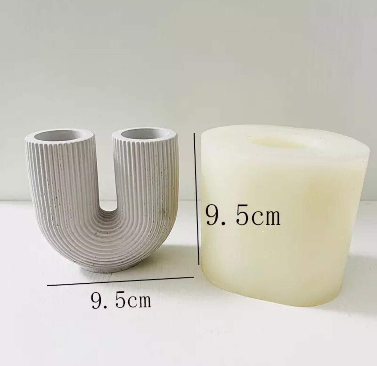 Silikonform U Form mit Rillen Vase 3D Raysin Beton - Etsy.de