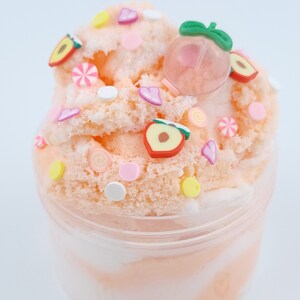 Peach Cream Cloud Slime Fluffy Drizzly Slime Sweet Peach Scented Slime ...