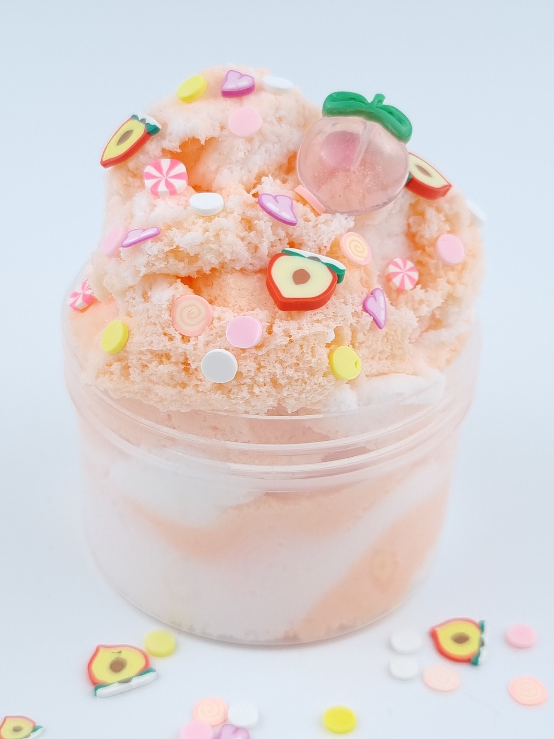 Peach Cream Cloud Slime Fluffy Drizzly Slime Sweet Peach Scented Slime ...