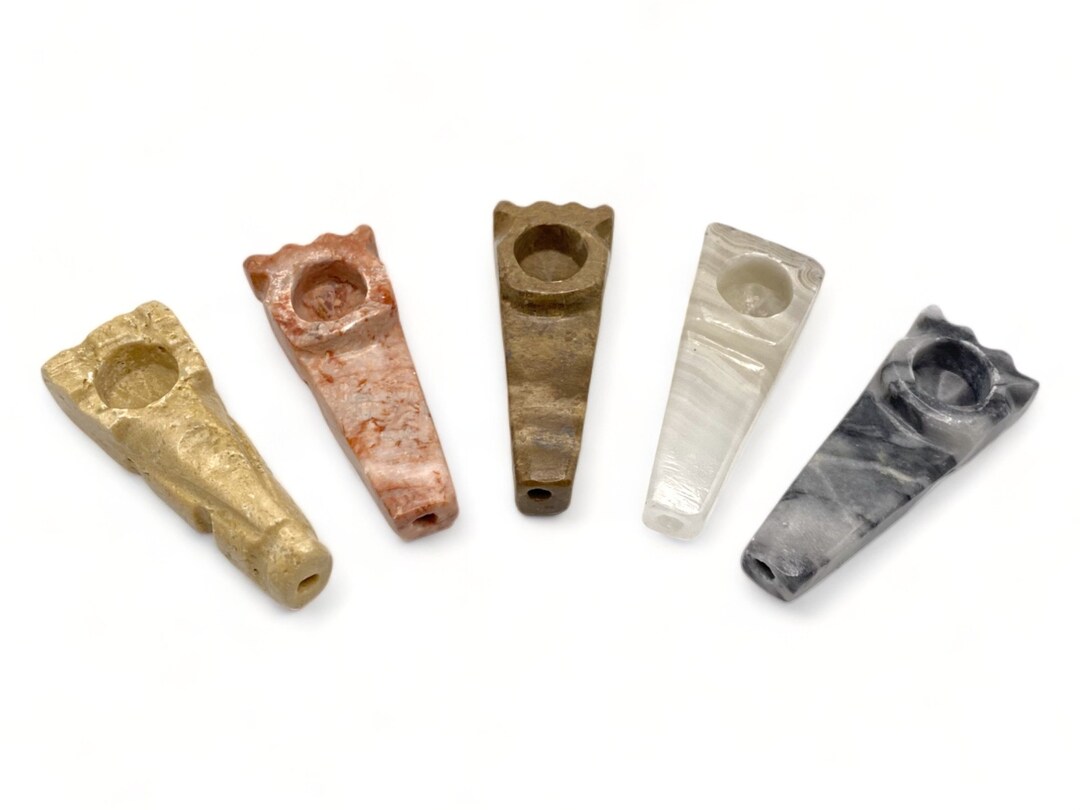 Hand Carved Natural Onyx Stone Hand Pipe Ridged Design Made in Mexico ...